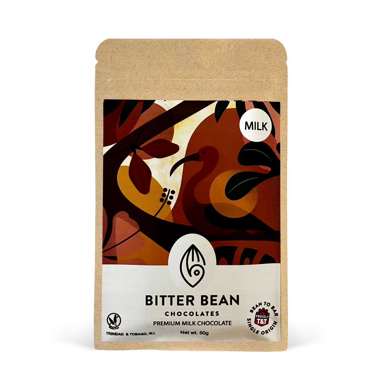 Bitter Bean Premium Milk Chocolate 50g Caribbean Delight | Caribshopper