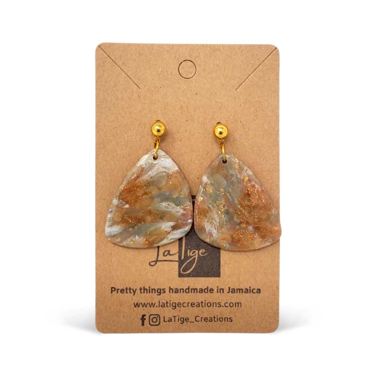 La Tige Aura Faux-Stone Studs – Unique Handmade Elegance | Caribshopper