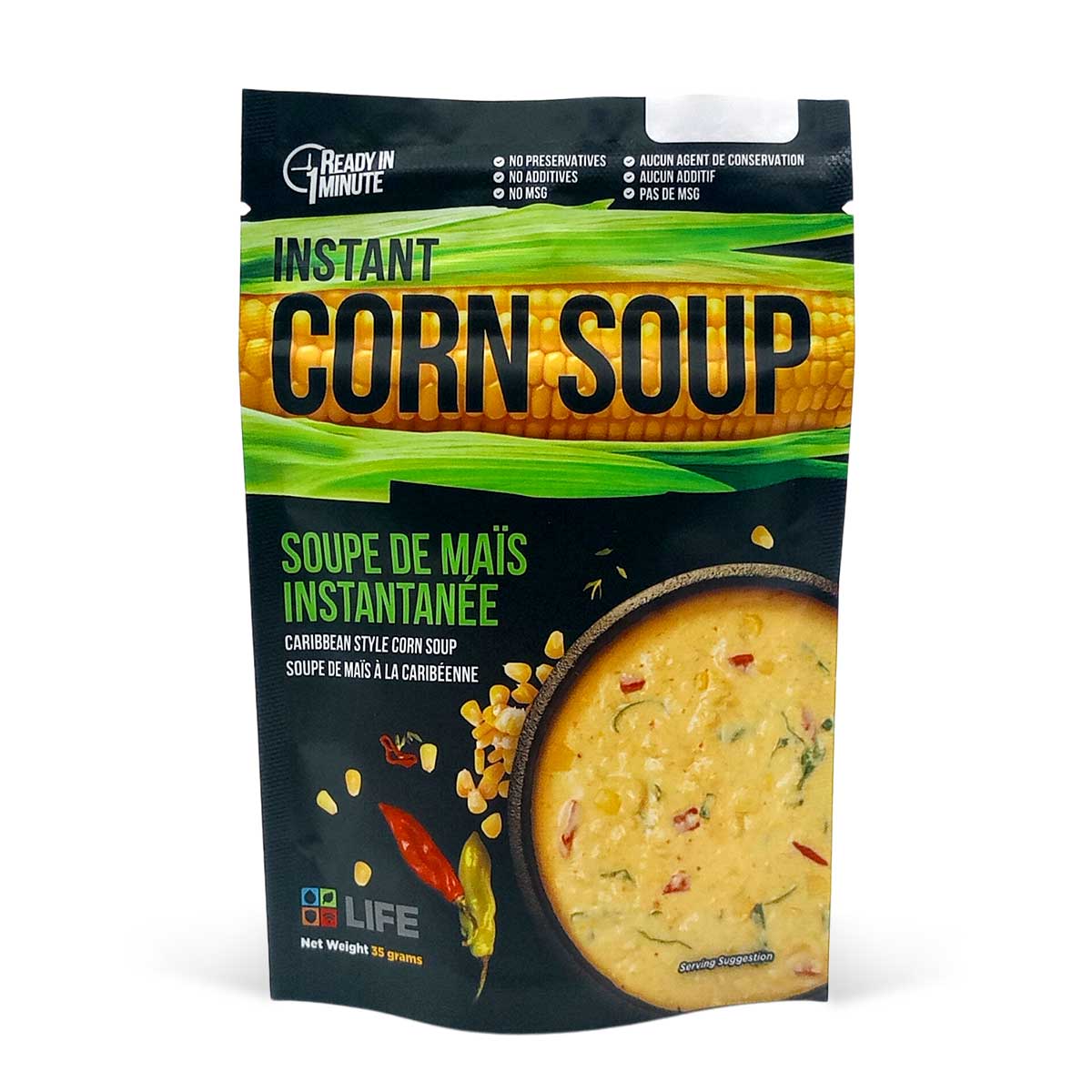 Novo Life Instant Corn Soup, 35g 3 Pack Caribbean Flavor | Caribshopper
