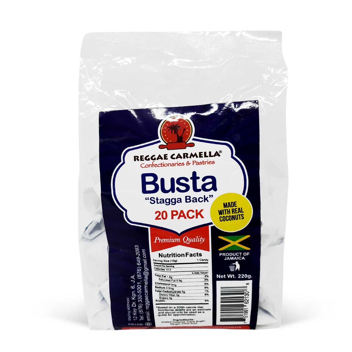Reggae Carmella Busta Stagga Back 220g Real Coconut Flavour | Caribshopper