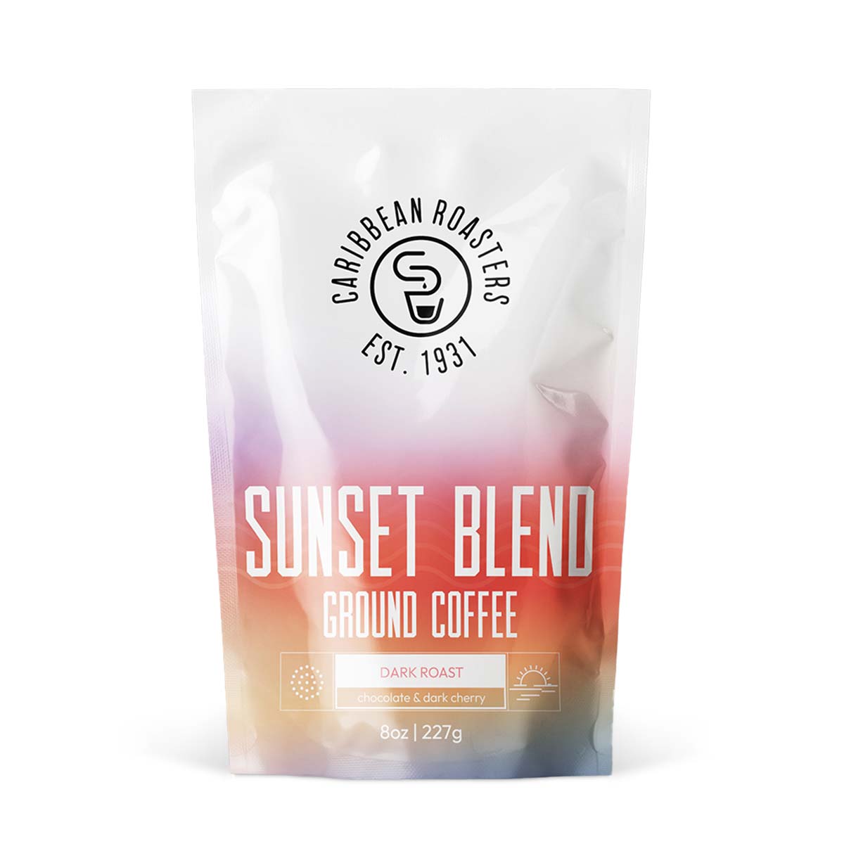 Caribbean Roasters Sunset Blend Ground Coffee Dark Roast Pouch, 8oz – Caribshopper