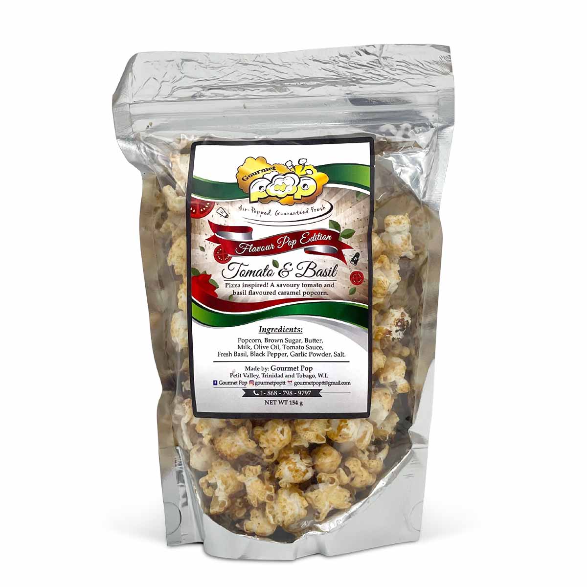 Gourmet Pop Tomato & Basil Popcorn – Caribshopper