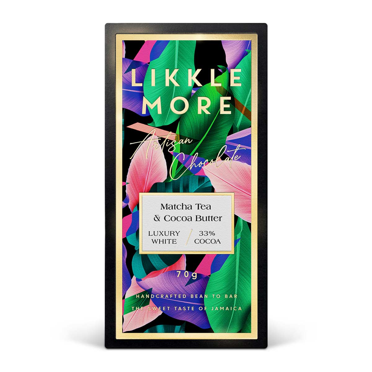 Likkle More Chocolate White Chocolate Green Matcha Bar, 2.5oz ...