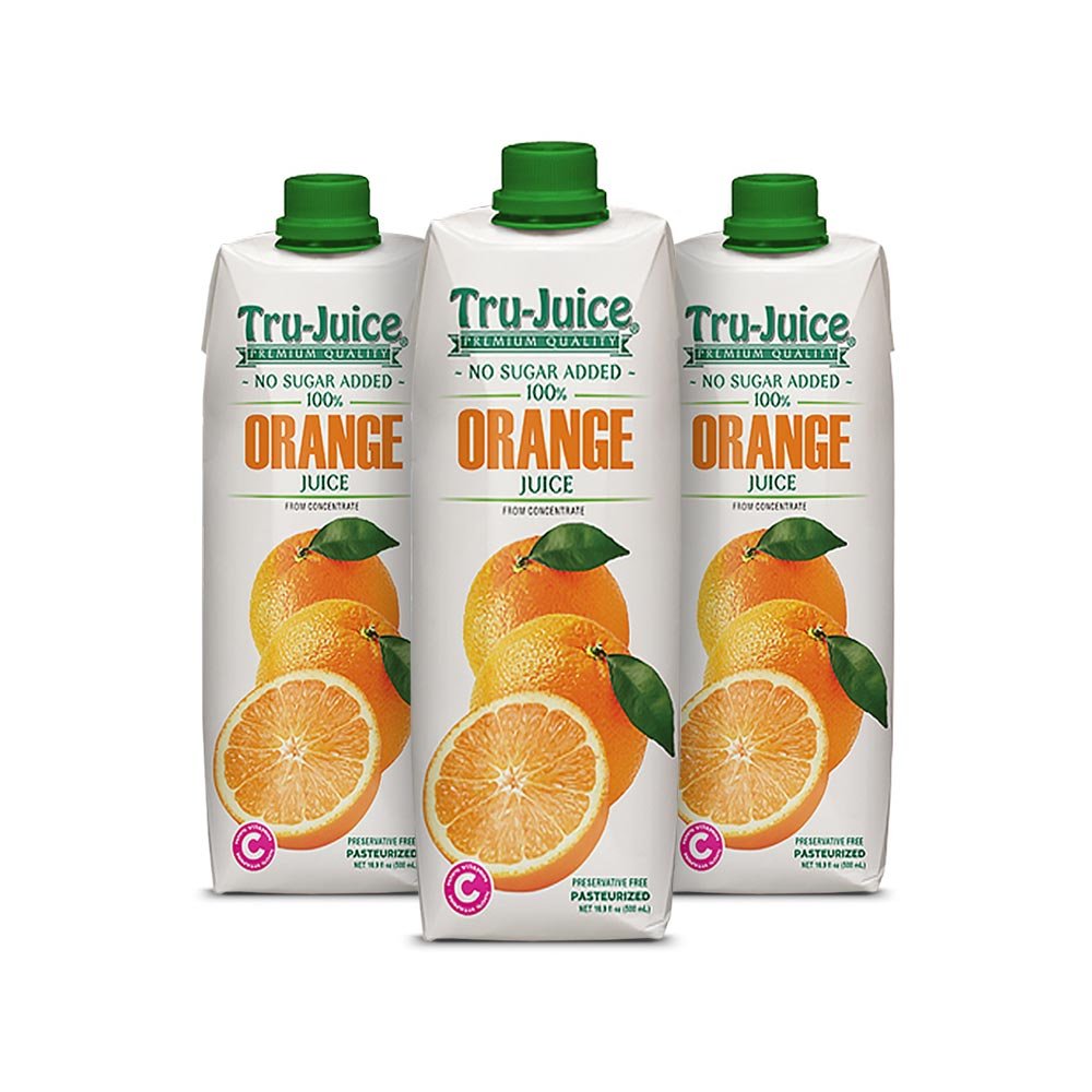 Tru-Juice 100% Orange Juice, 1L, 3 Pack | Caribshopper